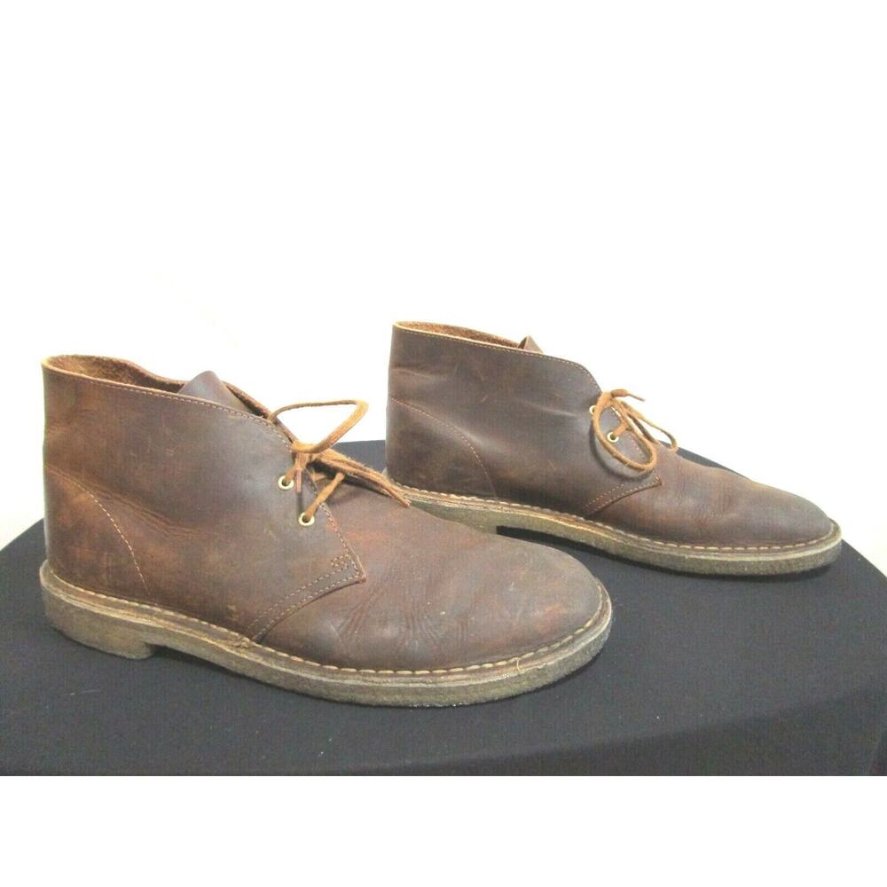 Clarks Brown Leather Crepe Sole Desert Chukka Ankle B… - Gem